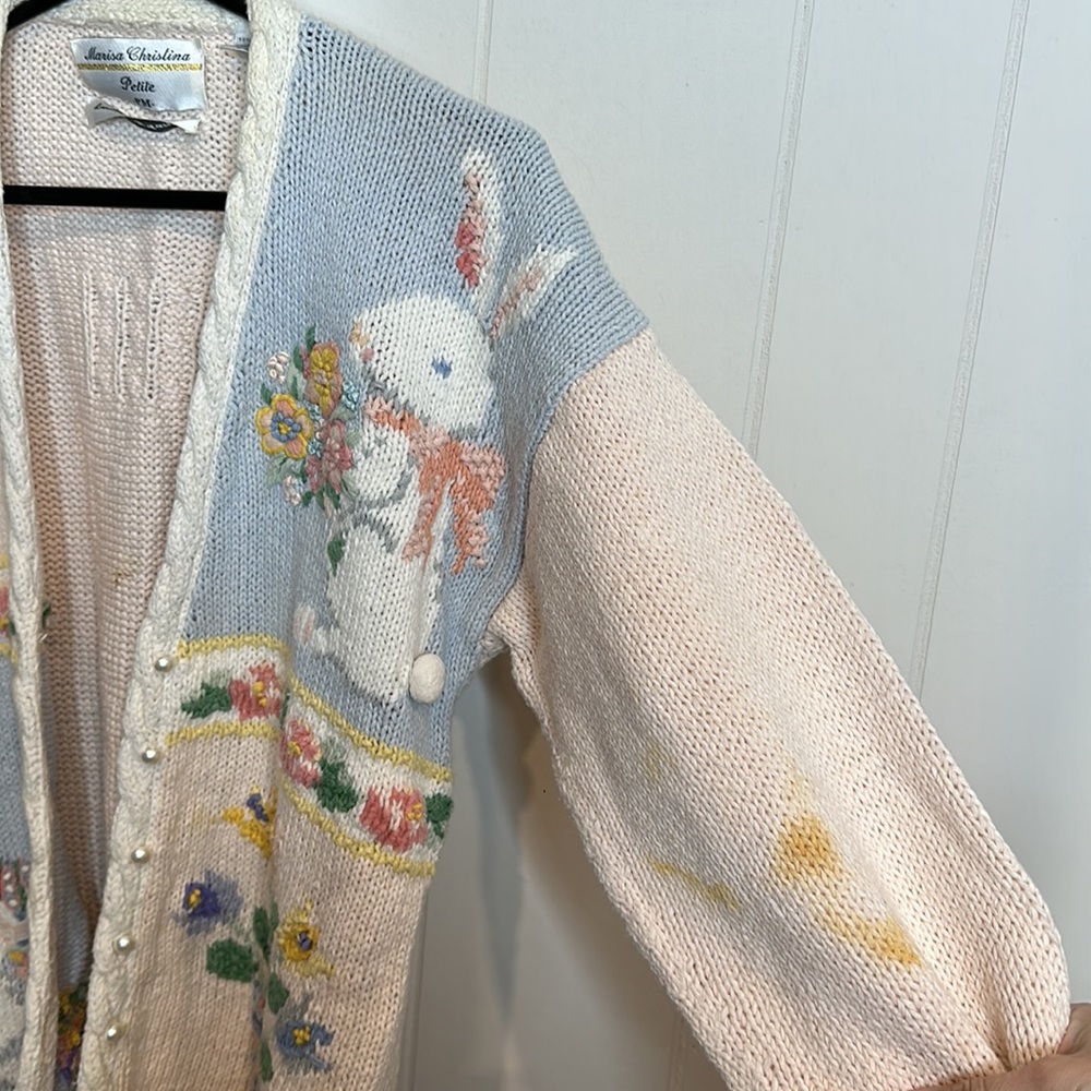 Vintage Marisa Christina Easter Bunny Button Up Cardi… - Gem